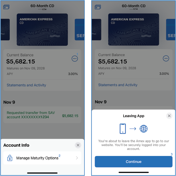 CD Maturity Options | American Express® Savings Account