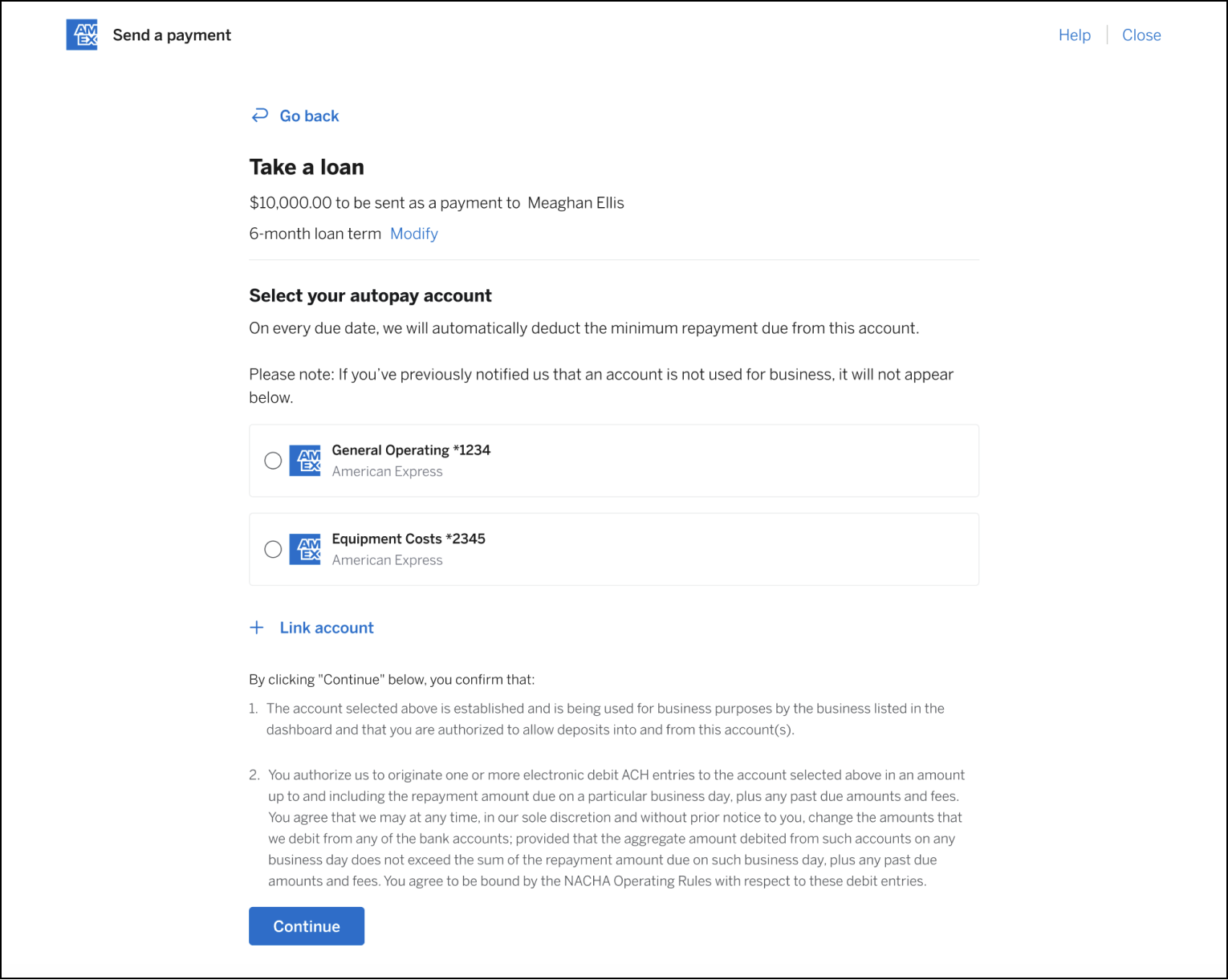 How to pay a payee with your American Express® Business Line of Credit