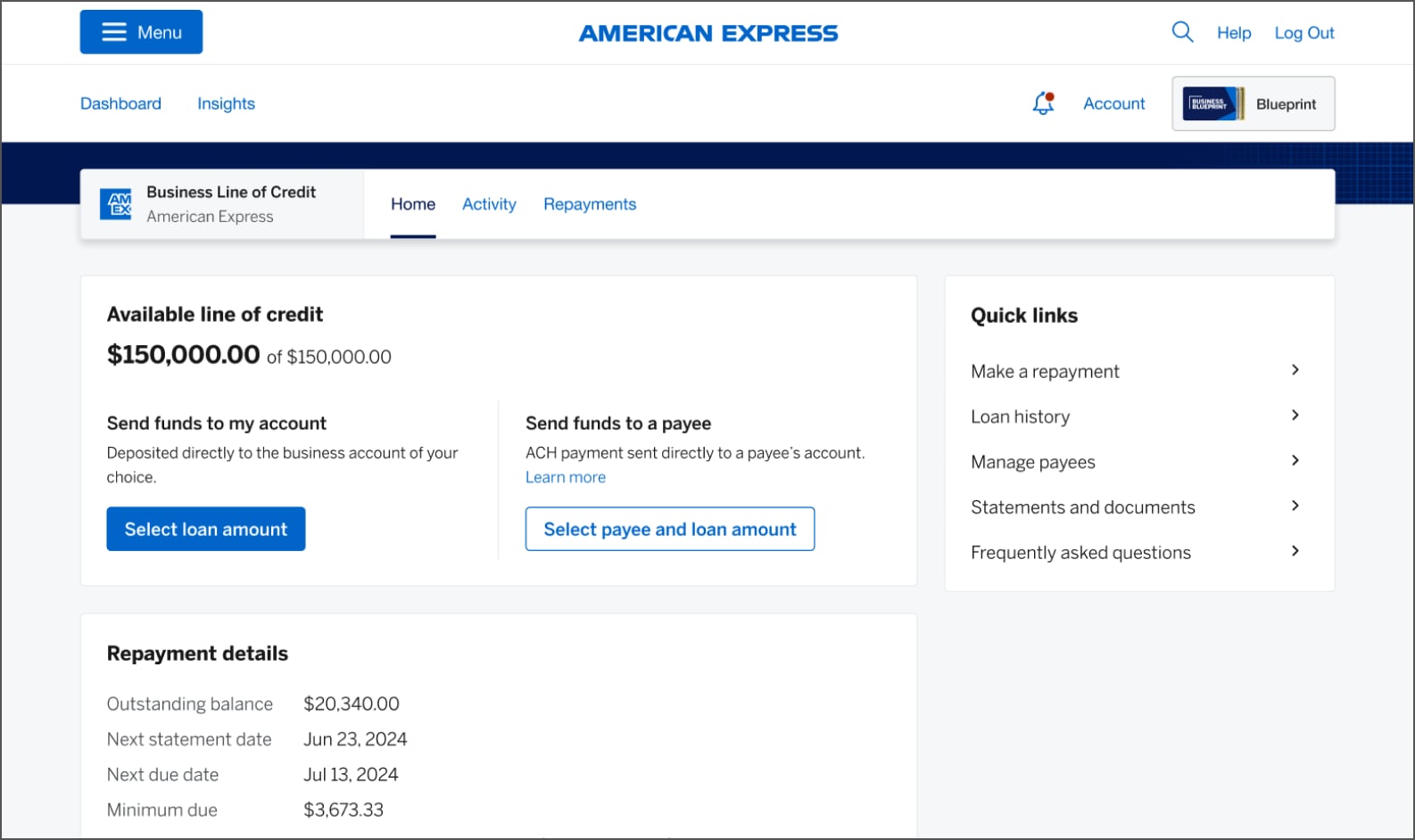 How to pay a payee with your American Express® Business Line of Credit