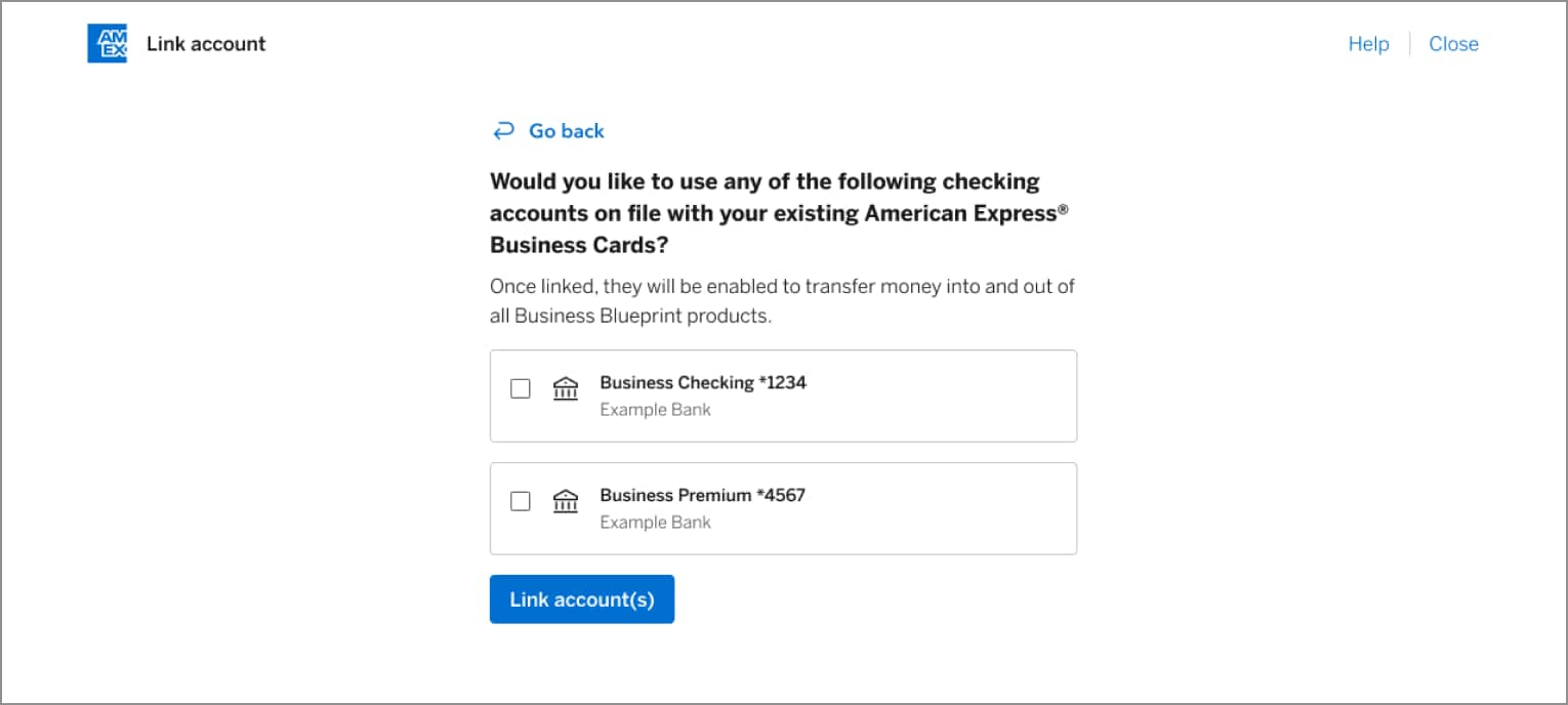How to link a bank account to American Express Business Blueprint™