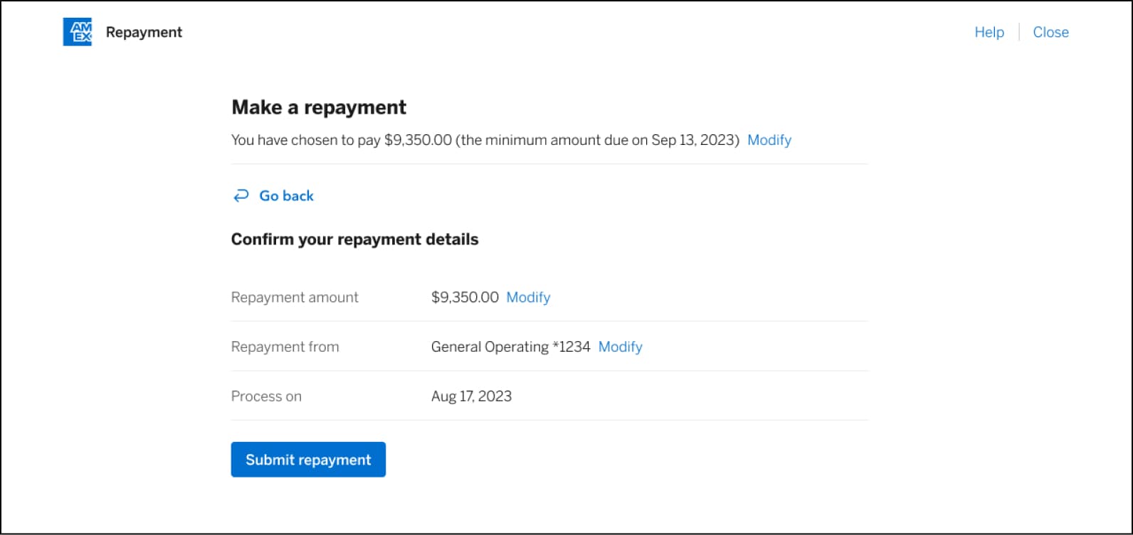 How to make a manual repayment on your American Express® Business Line ...