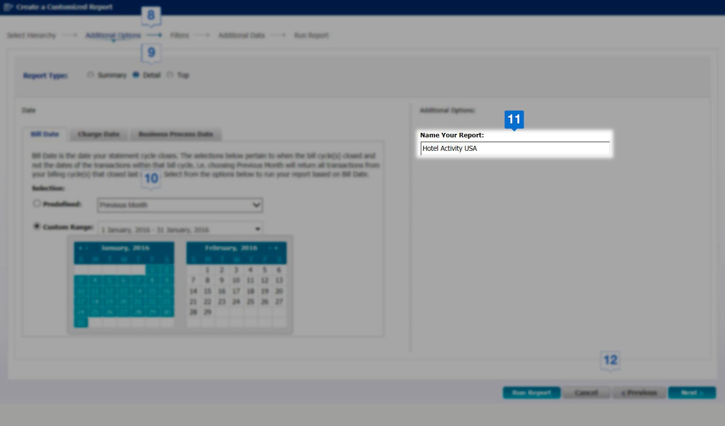Create Customized Report | Business Resource | Amex US