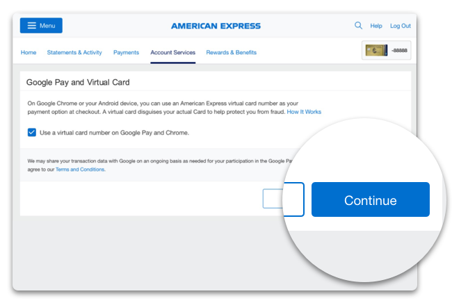 Amex Virtual Card Number with Google| American Express US