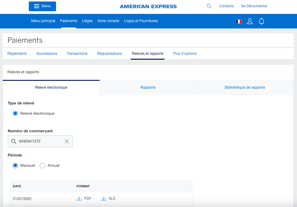 Télécharger les relevés électroniques | American Express
