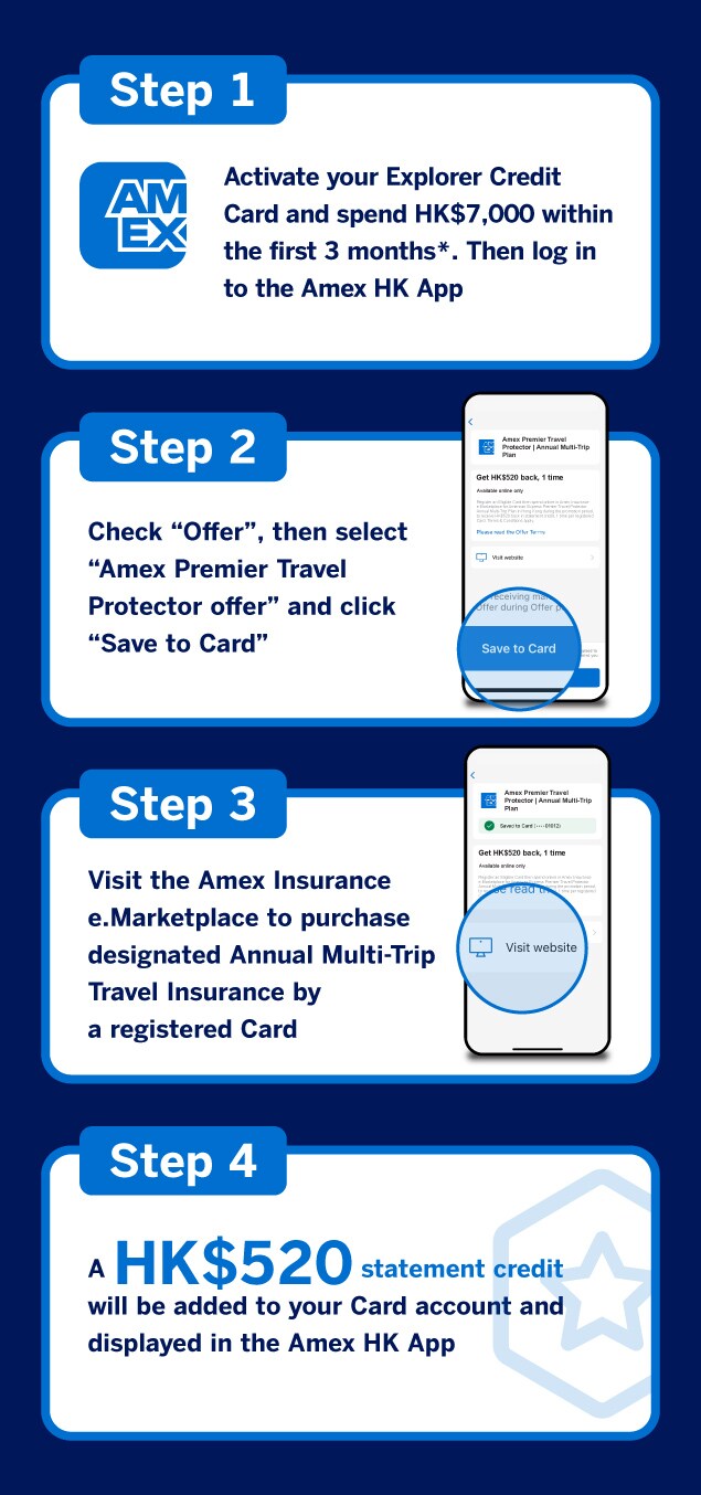AMEX Explorer® Credit Card Welcome Offer - Enjoy extra statement credit up to HK$720