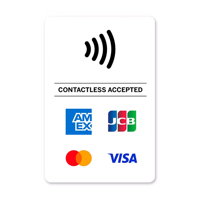 Contactless decal with multiple card brands