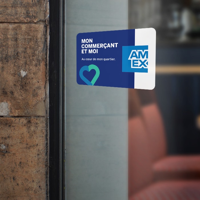 Autocollant "Mon Commerçant et Moi - Au cœur de mon quartier" - Bleu