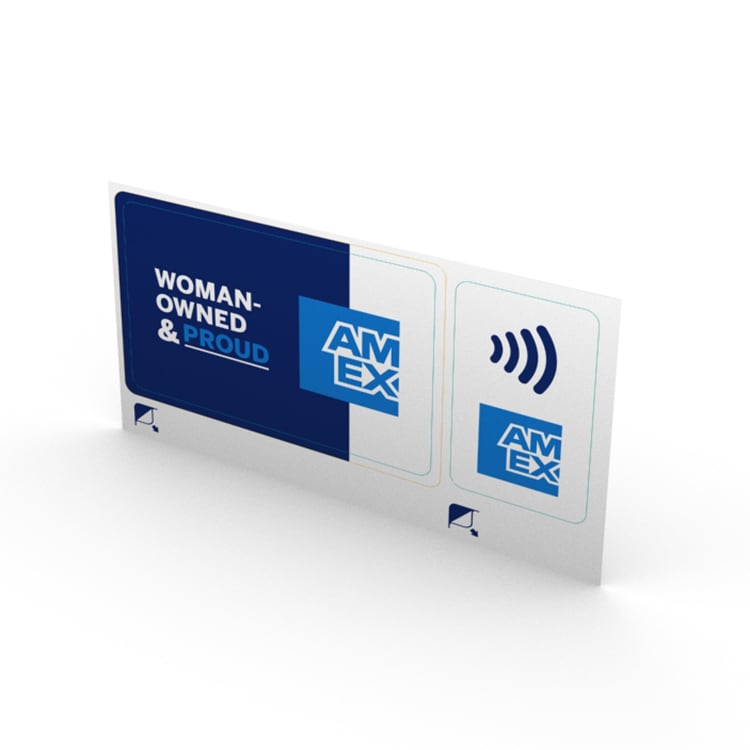 Adhesivo Woman Owned (+ Contactless) en Inglés