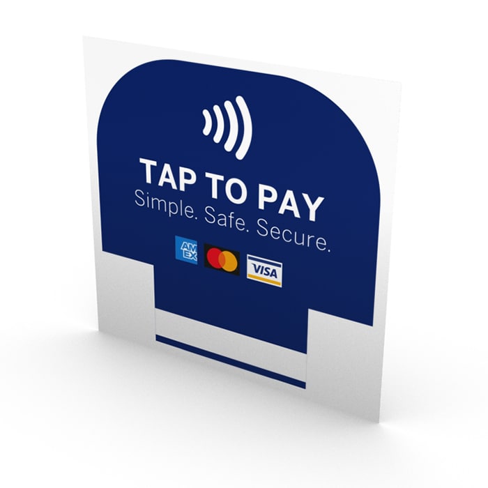 Contactless terminal topper with Amex logo