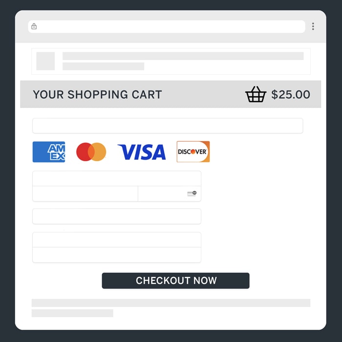 Check-out page of e-commerce site that shows Shopping Cart and the ...