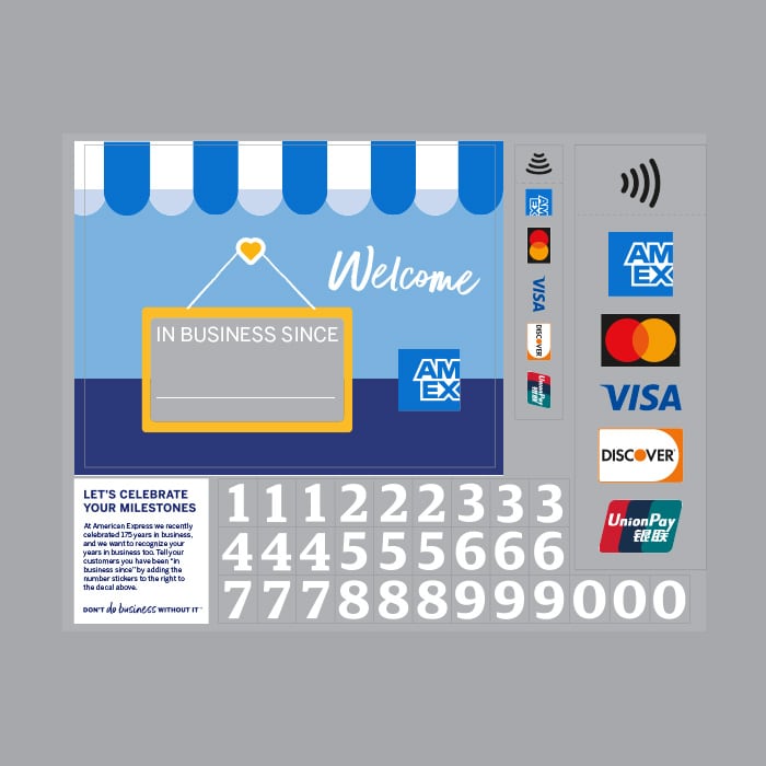 Decal sheet that since "In Business Since" with numbers to add year