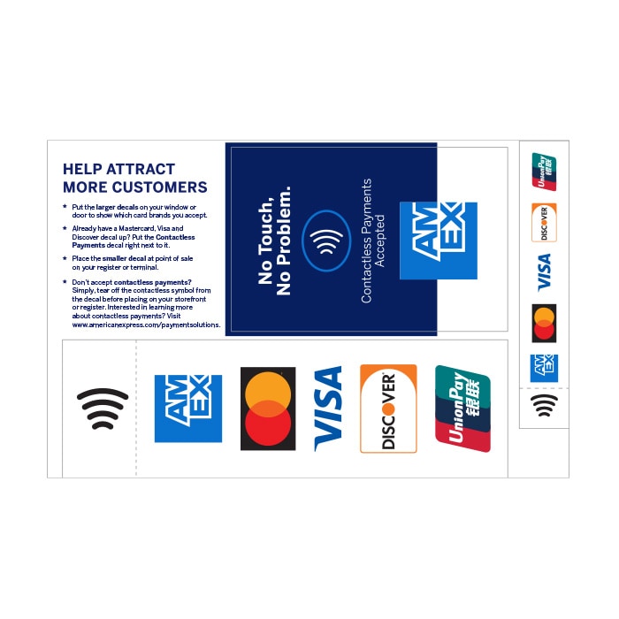 contactless decal sheet with multi-logo option for store and terminal ...