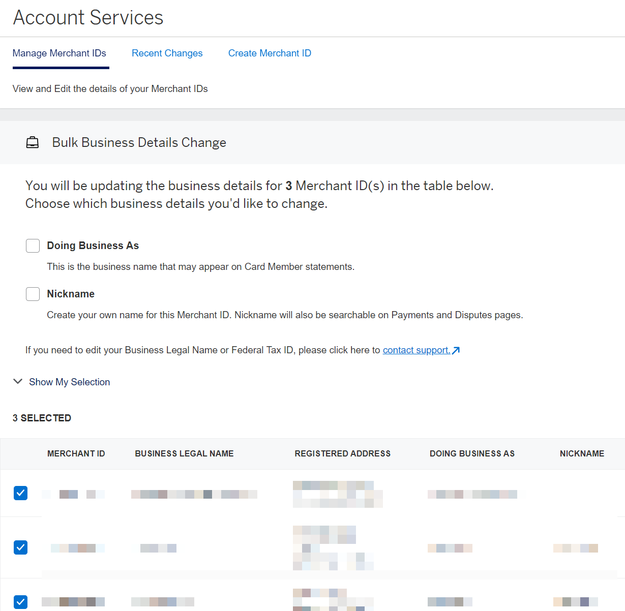 Edit Business Information | American Express Merchant