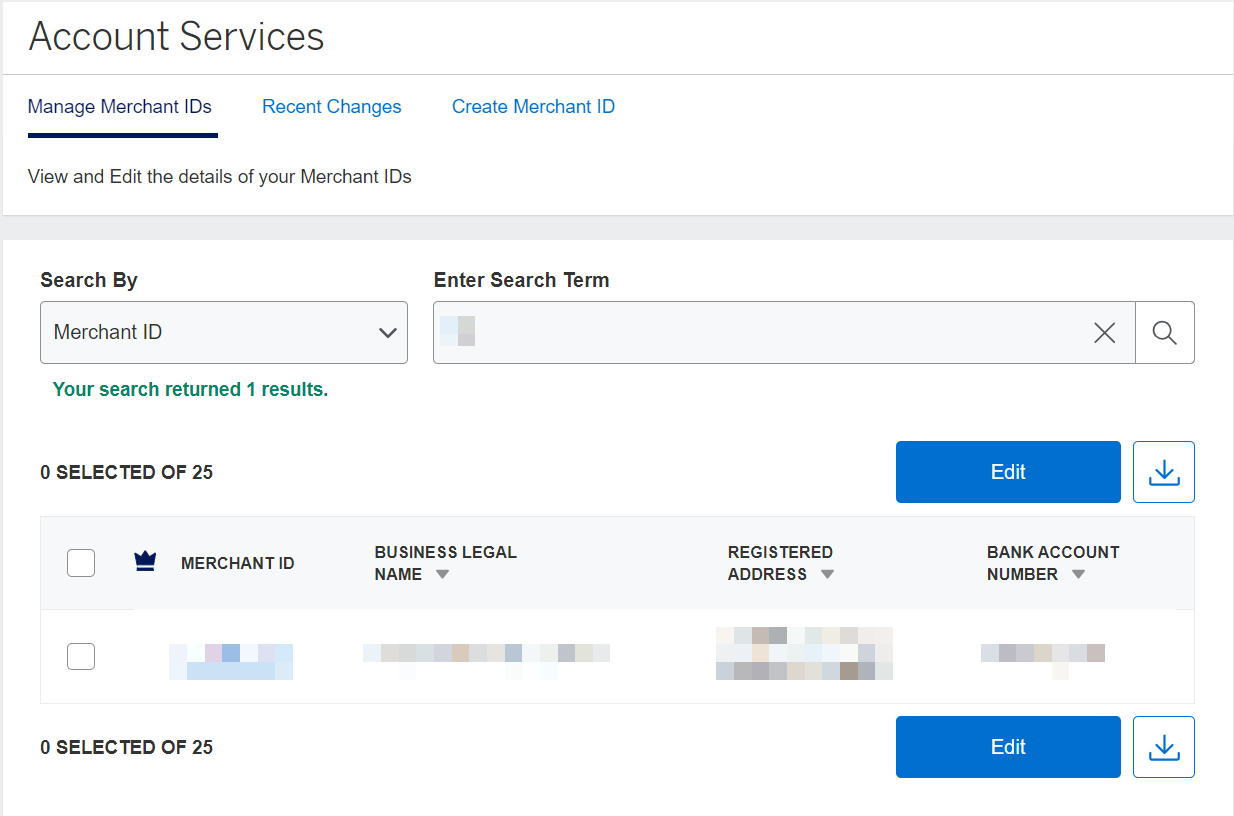 Search Account Information | American Express Merchant