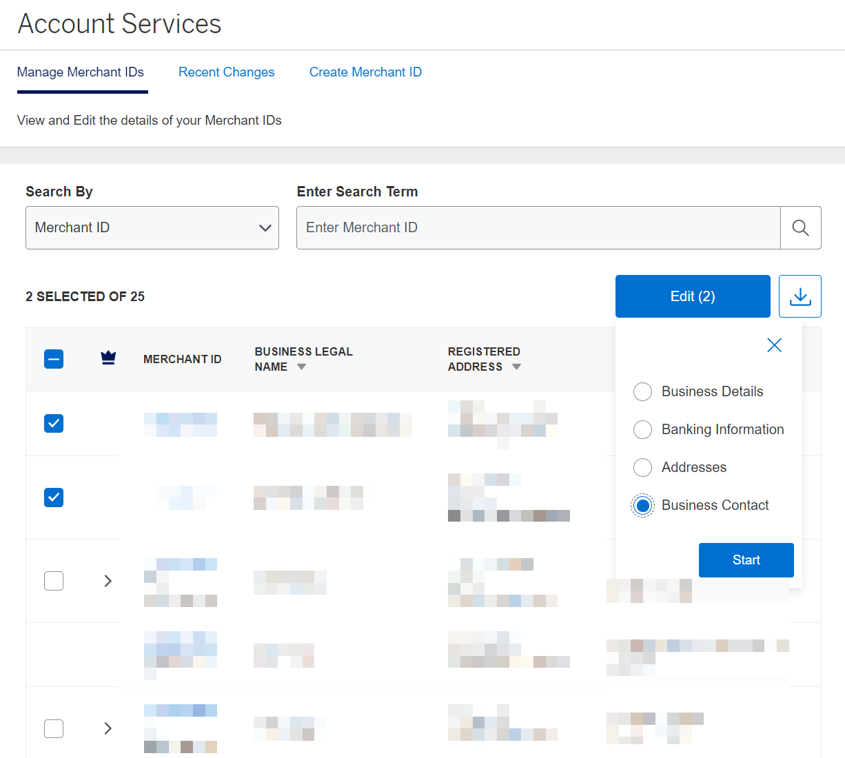 Edit Contact Information | American Express Merchant