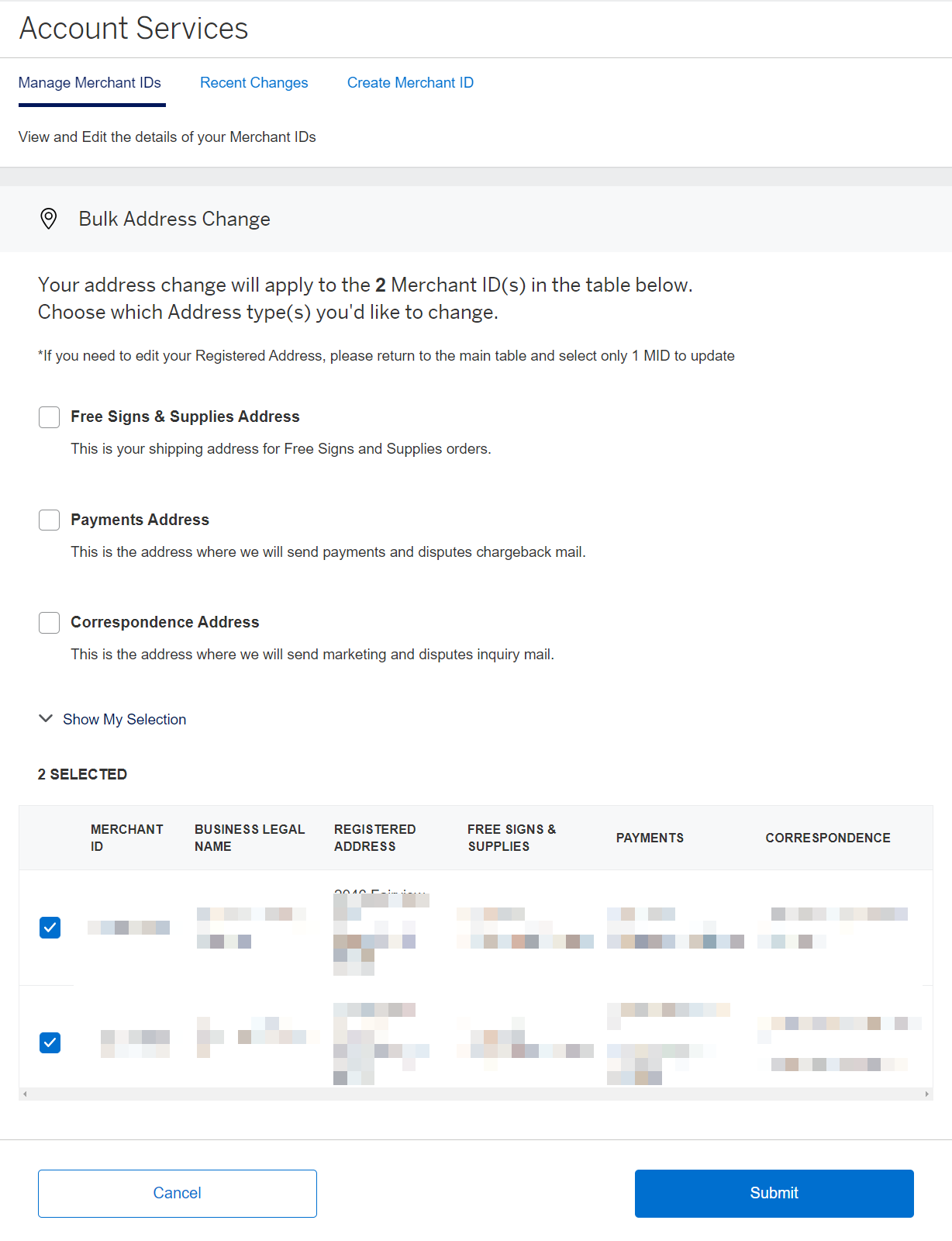Edit Contact Information | American Express Merchant